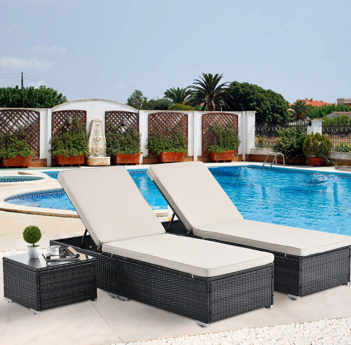 Latitude Run® Dontevious Outdoor Iron Chaise Lounge Set - Wayfair Canada
