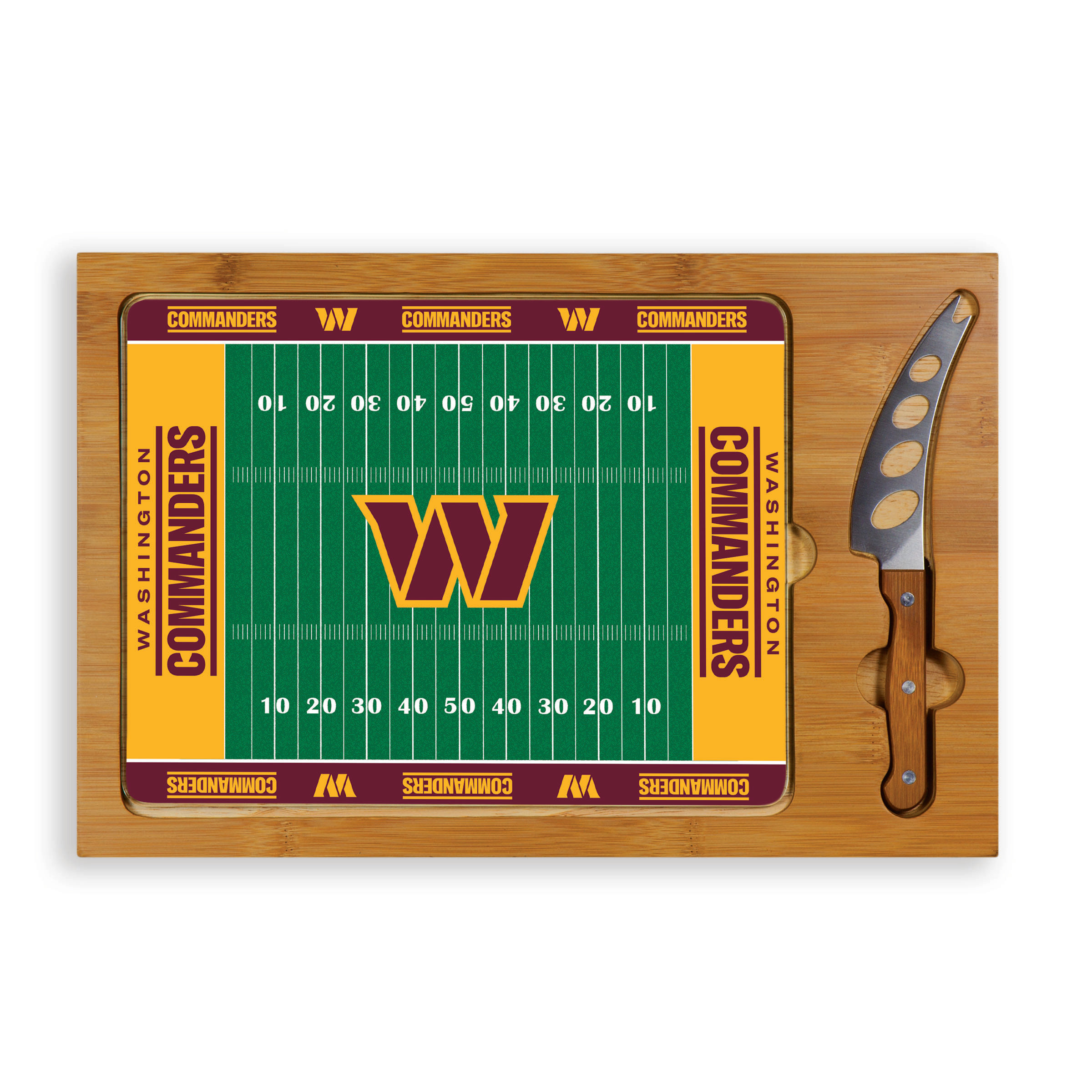 TOSCANA™ NFL Washington Commanders Icon Glass Top Cutting Board & Knife ...