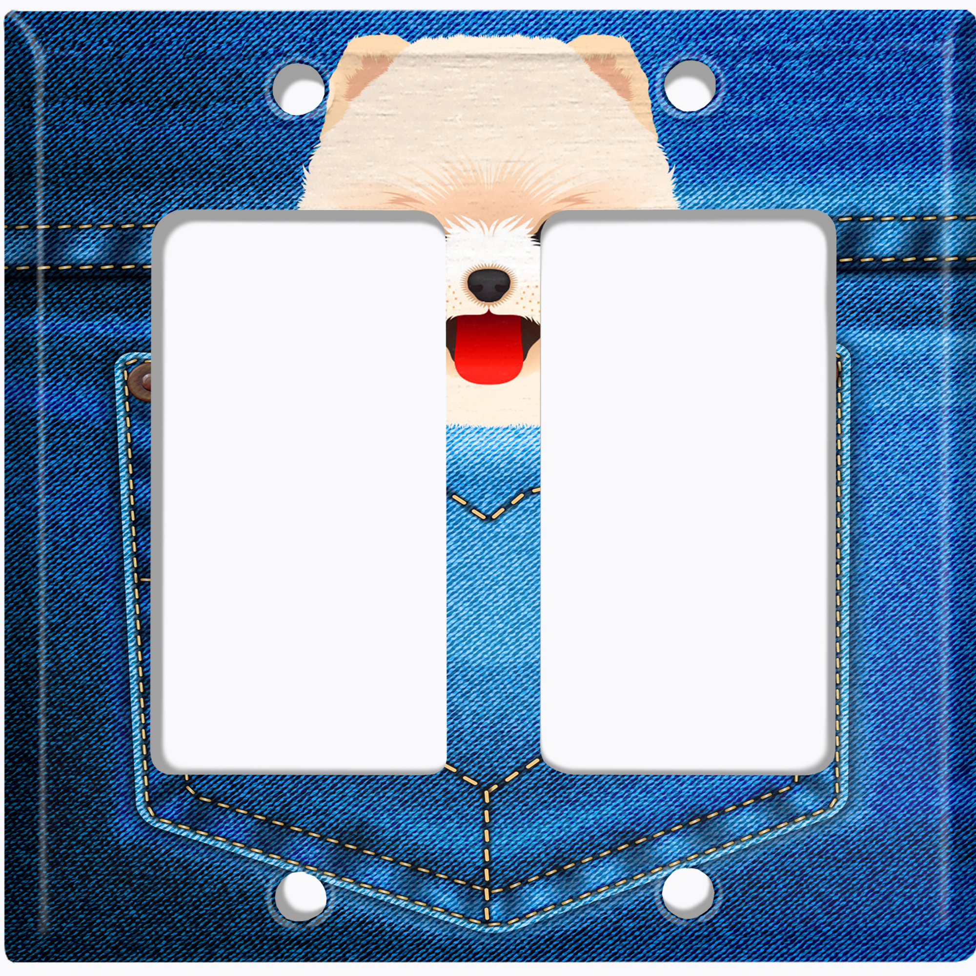 WorldAcc Metal Light Switch Plate Outlet Cover (Cute Puppy Dog Small ...
