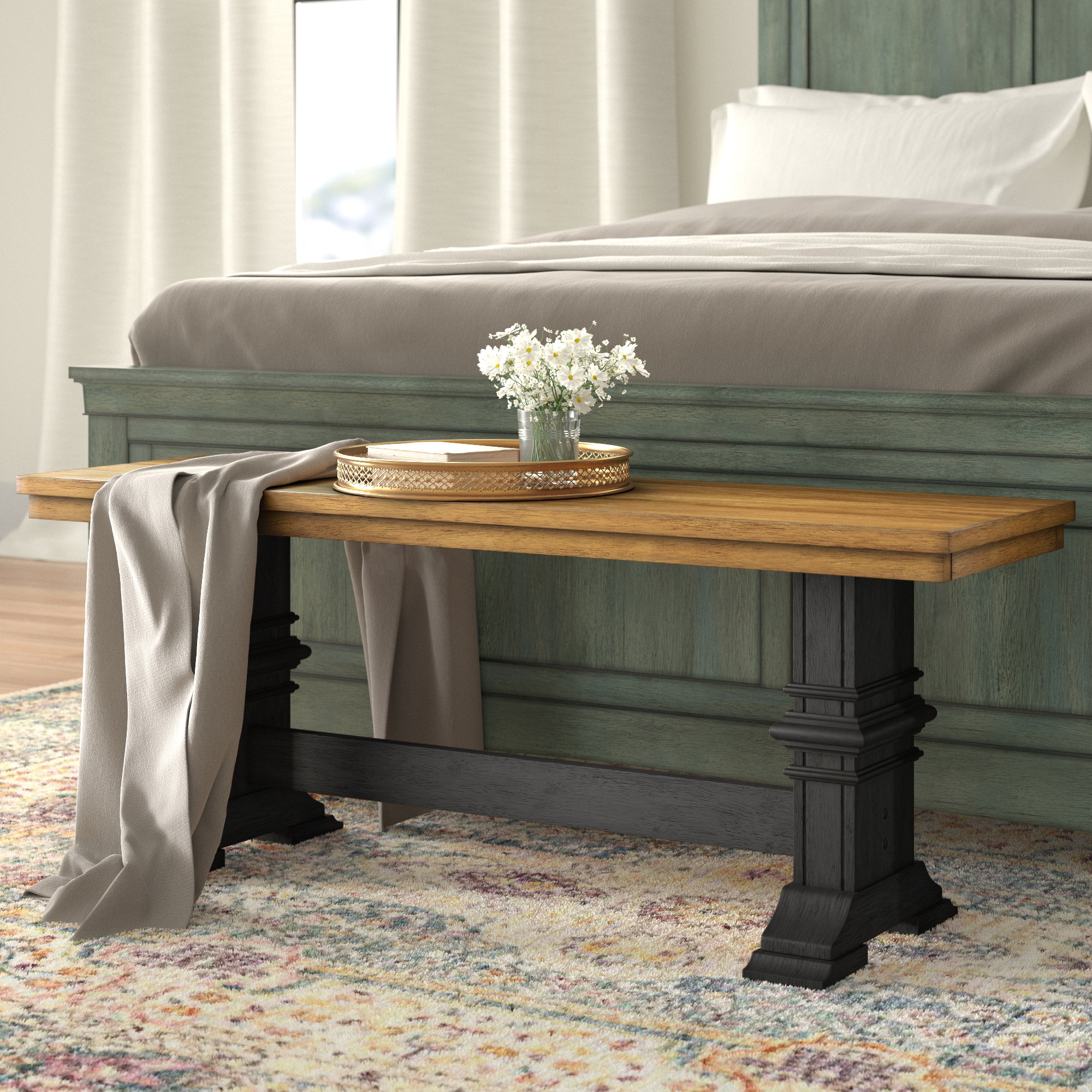 Three Posts™ Fortville Solid Wood Bench & Reviews | Wayfair