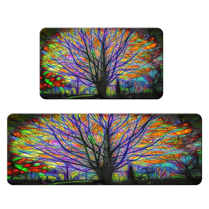 Winston Porter 2 Pieces Kitchen Floor Comfort Rugs PVC Leather ...