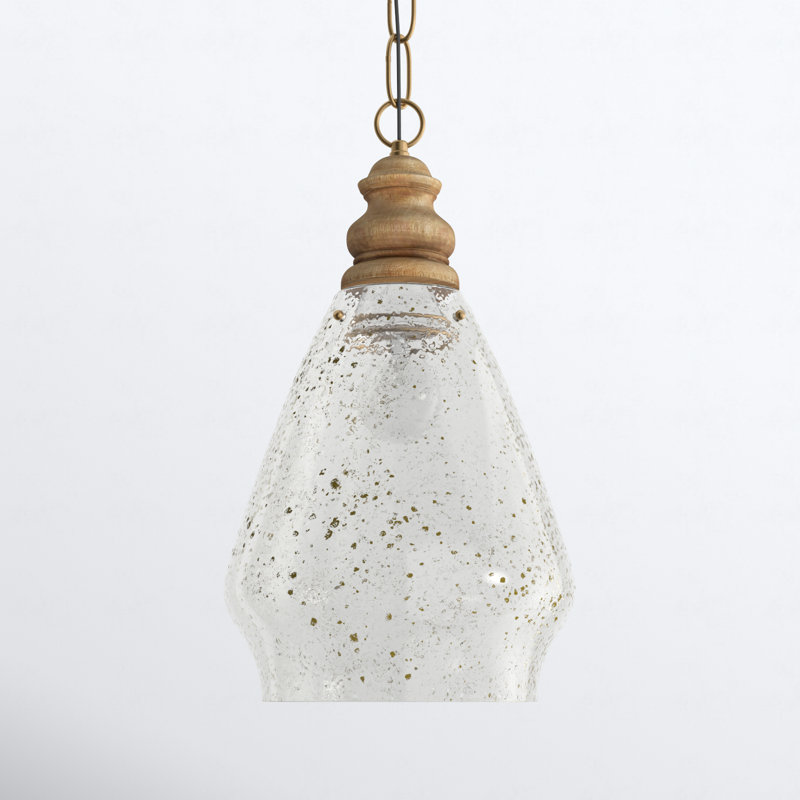 Fremon Single Light Glass Wood Dimmable Pendant | Birch Lane
