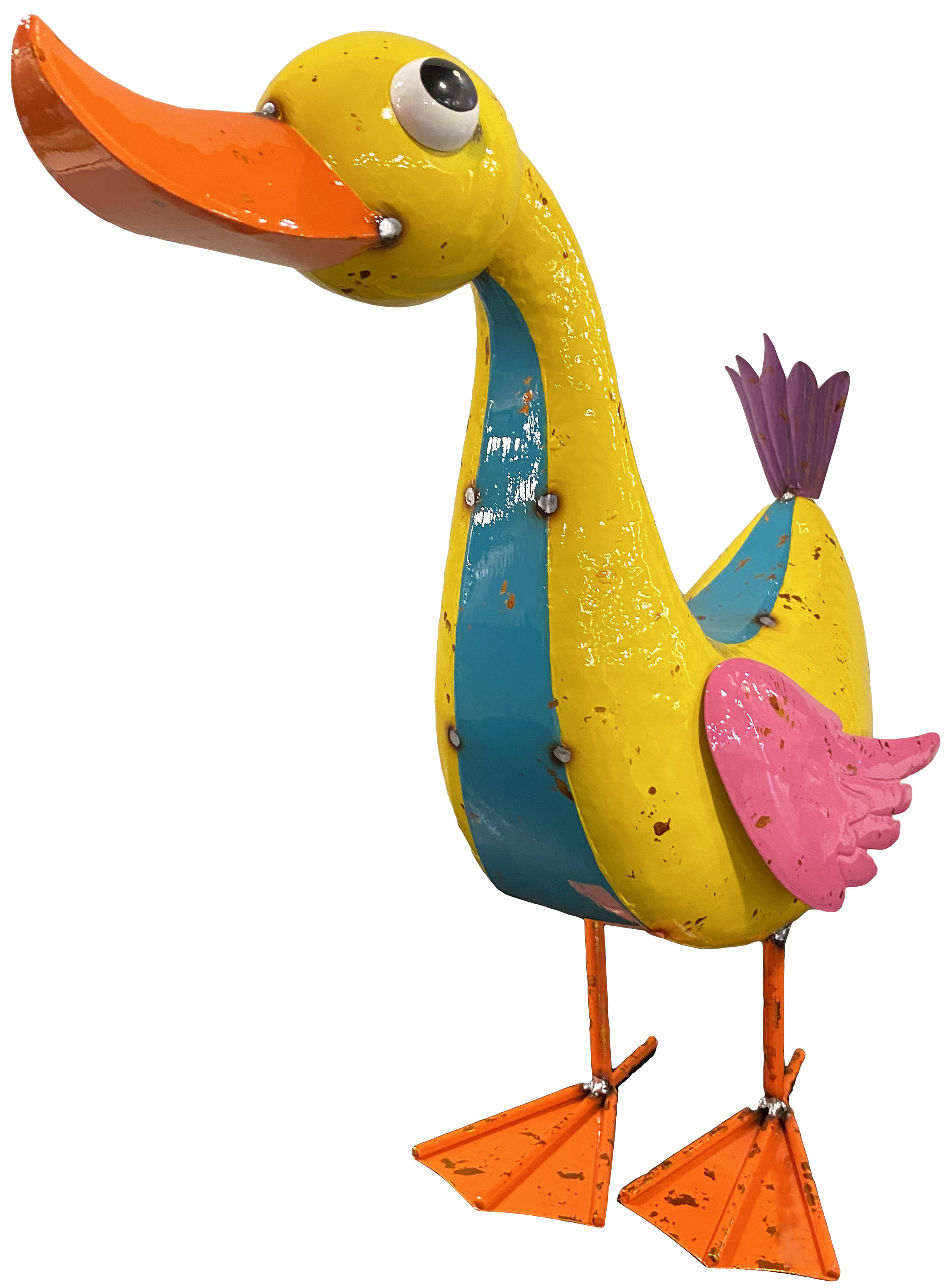 Continental Art Center Enameled Large Metal Duck Garden Statue | Wayfair