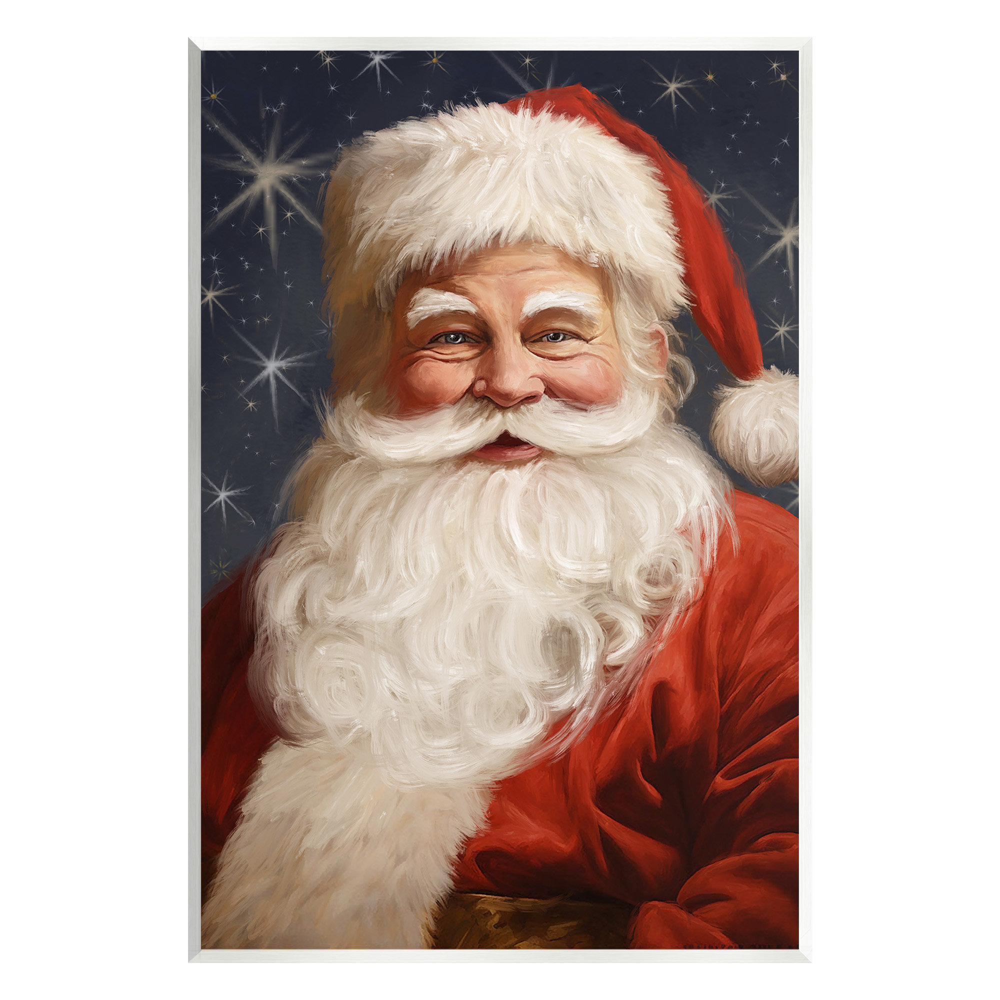 Stupell Industries Smiling Santa Claus Portrait Wall Plaque Art by ...