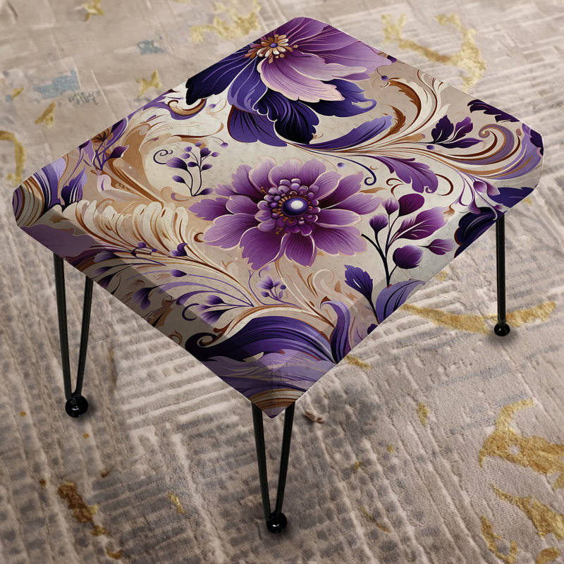 Design Art Purple Lavender Persian Paisleys - Paisley Rectangle Ottoman ...