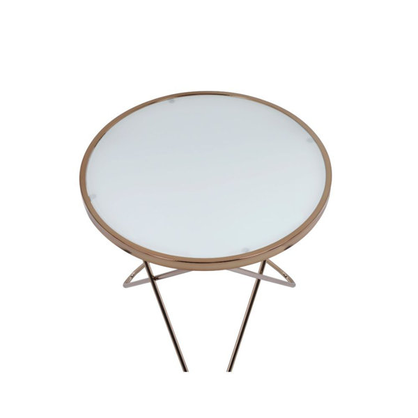 Mercer41 Galghard Glass Top Three Leg End Table | Wayfair