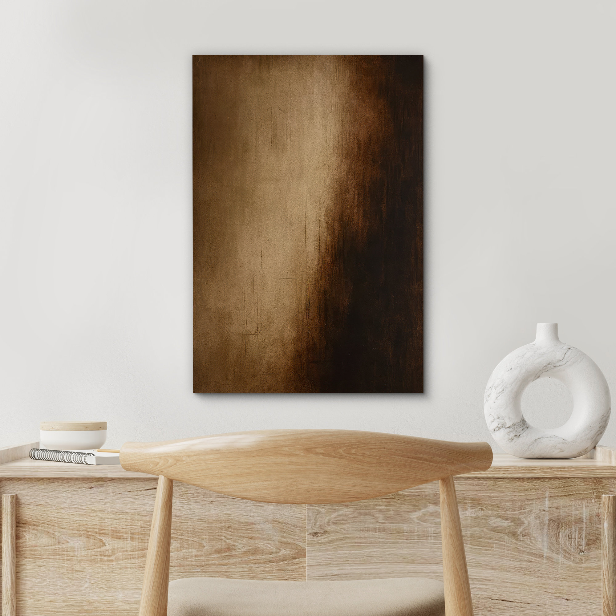 IDEA4WALL Warm Bronze Fade Minimalist Wall Decor – Pictures Framed ...