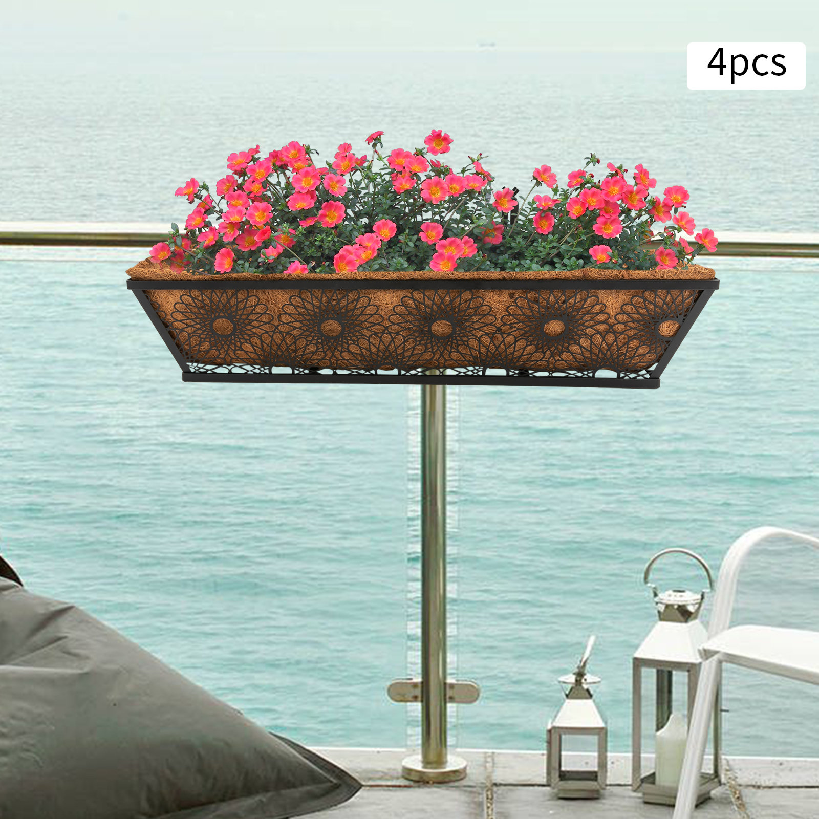 Red Barrel Studio® Gabrielly 24" Outdoor Metal Window Box Planter (Set ...