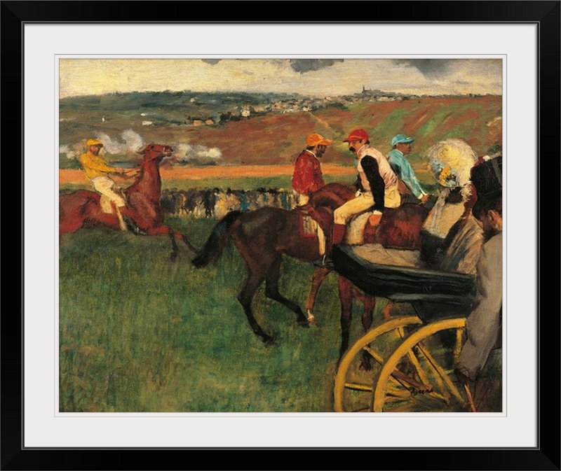 Vault W Artwork 'Racecourse, Amateur Jockeys Near a Carriage, ca. 1876 ...
