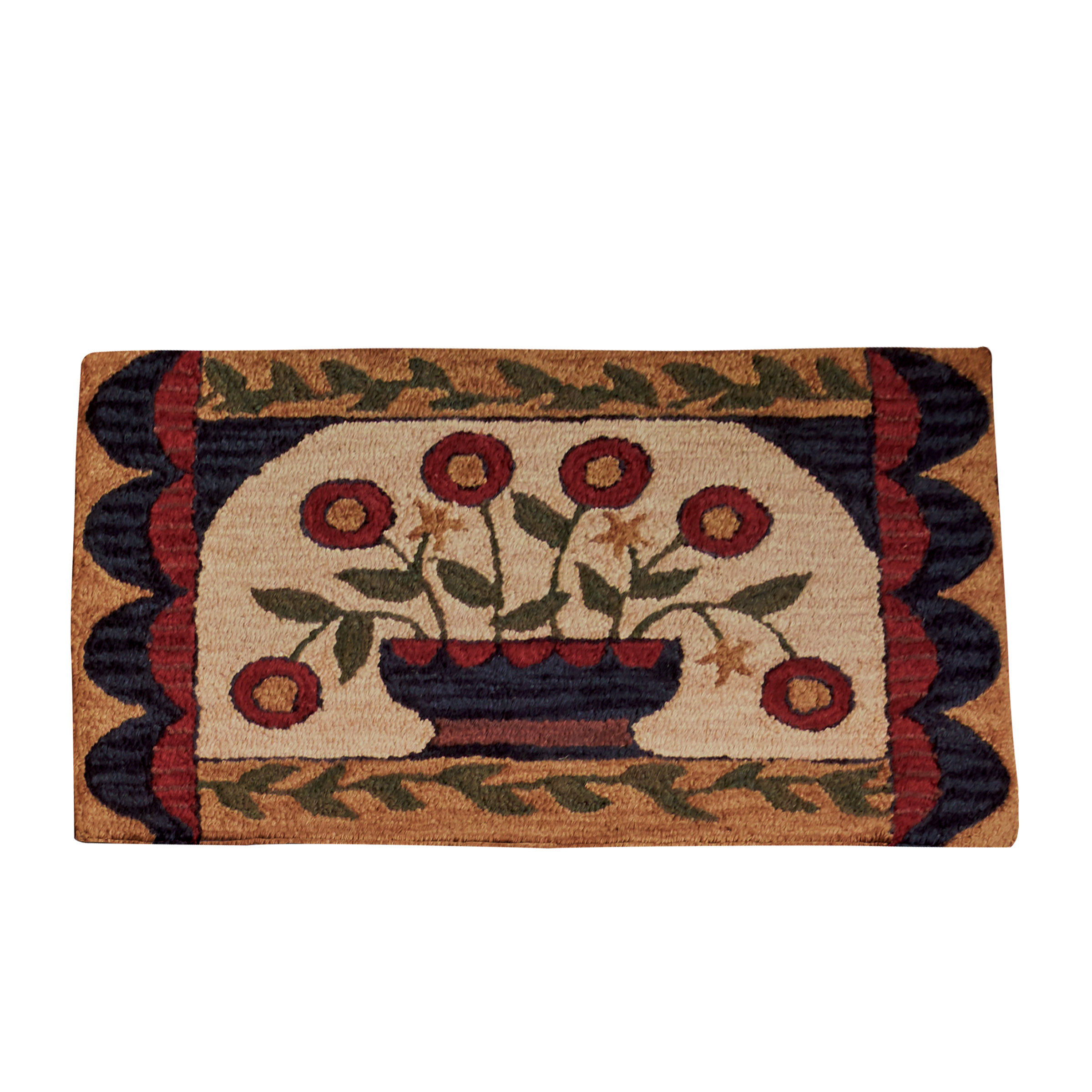 Red Barrel Studio Park Designs Flower Basket Hooked Rug 2'' X 3'' | Wayfair