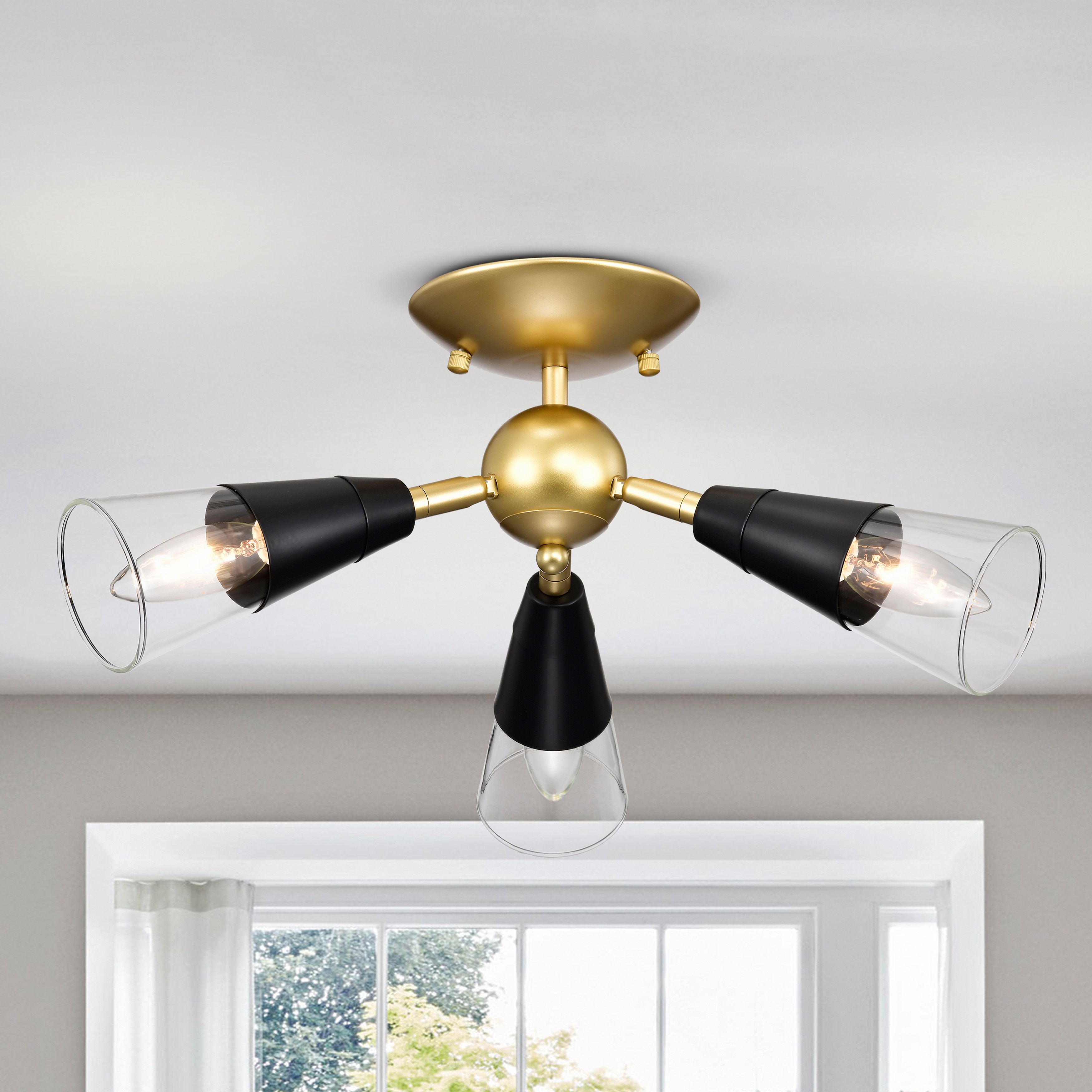 George Oliver Itsik Semi Flush Mount | Wayfair