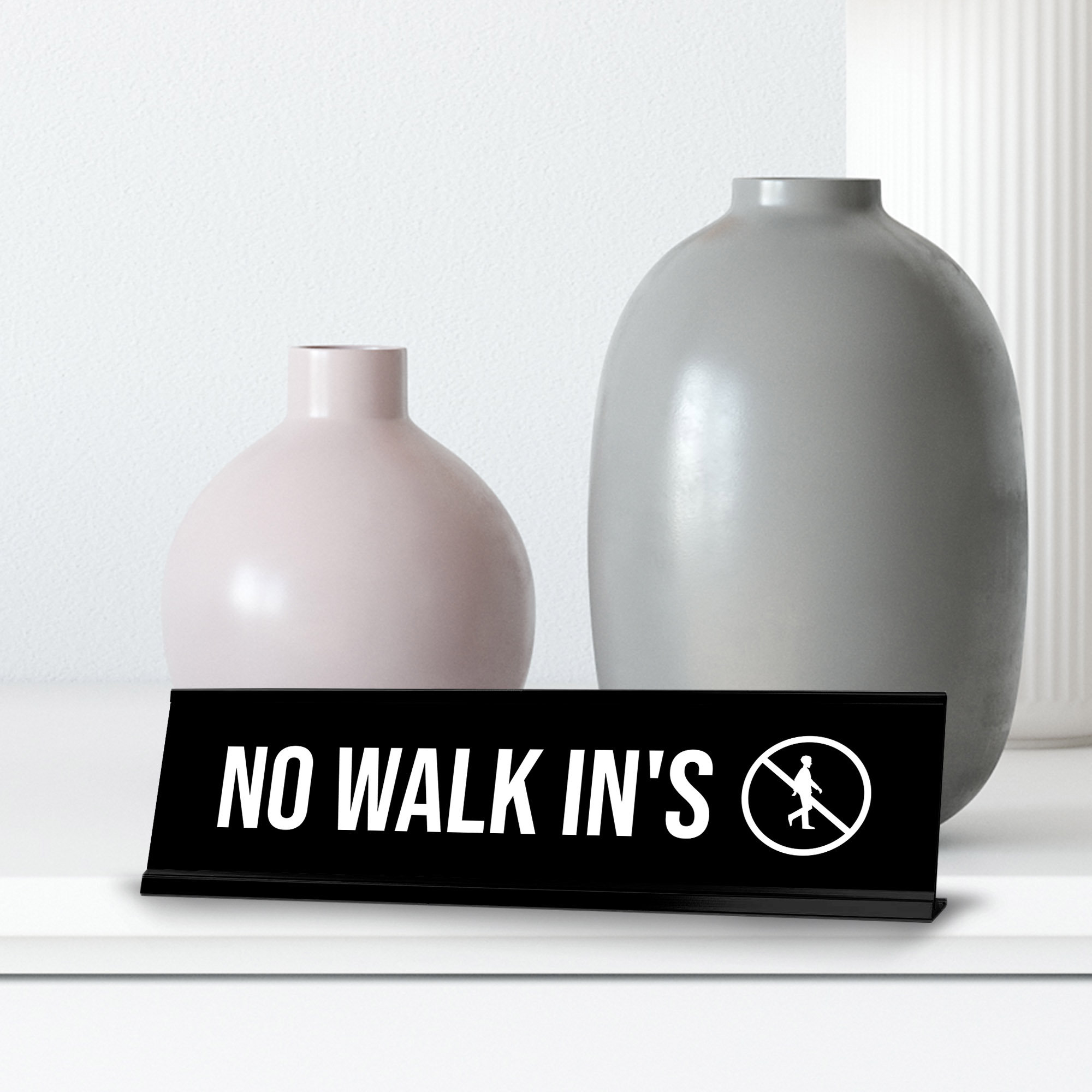 Signs ByLITA No Walk In''s, BW Black Frame, Desk Sign (2X8") - Wayfair ...