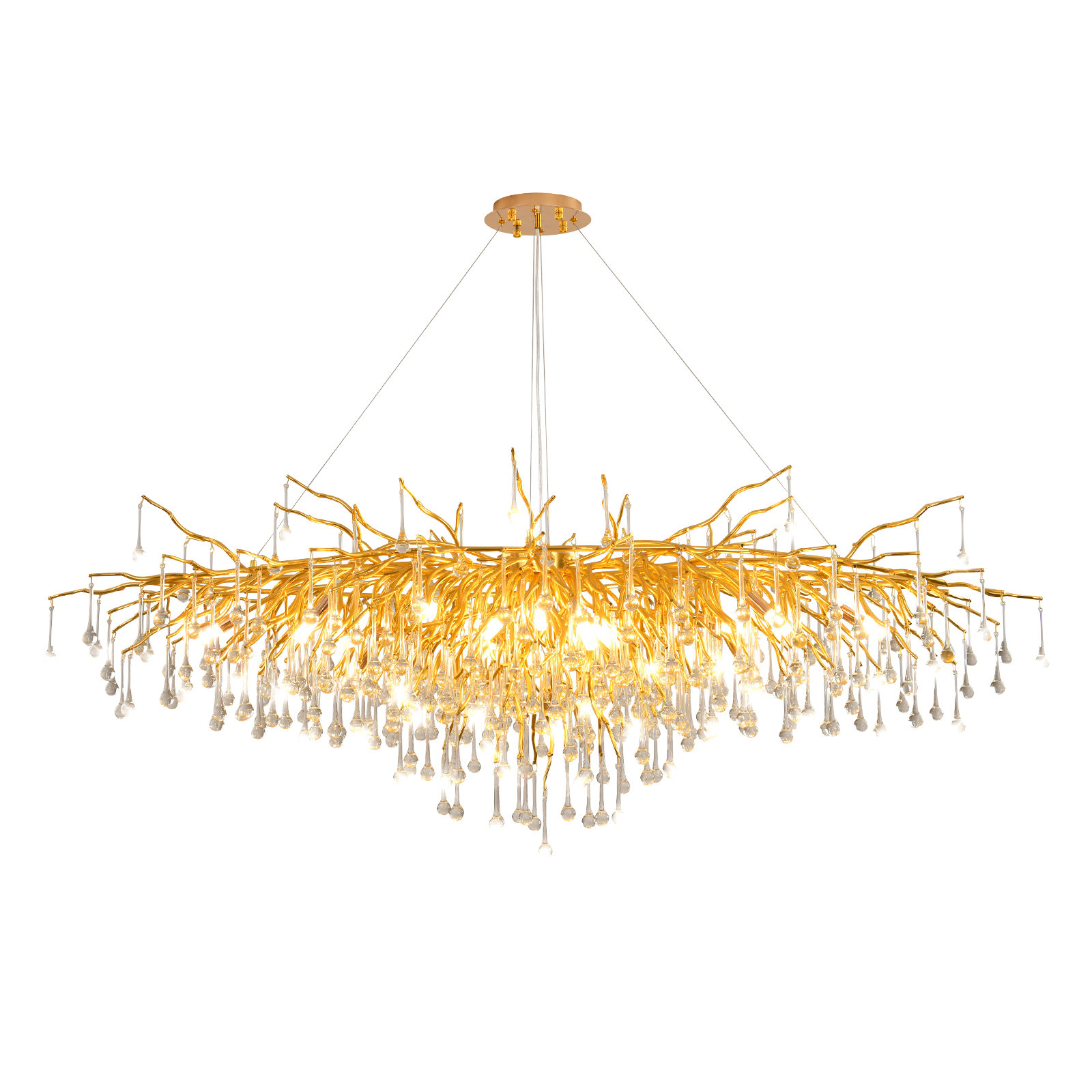 Akari Lanterns Akari Tree Branch Teardrop Chandelier Lighting, L48 ...