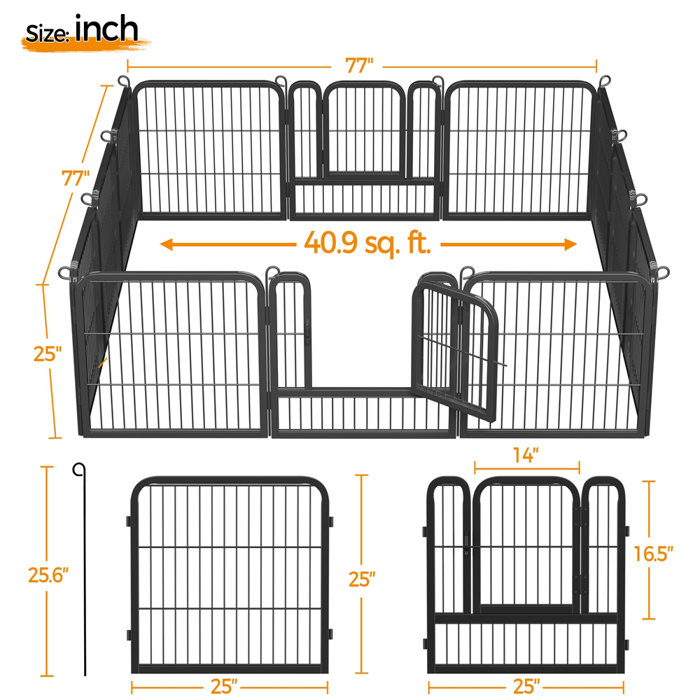 Yaheetech Heavy Duty Metal Dog Pen & Reviews | Wayfair