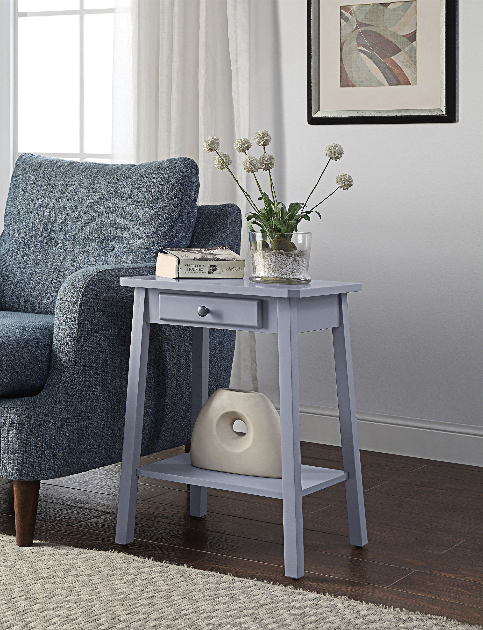 Winston Porter Kaife Grey Accent Table With Display And Utility ...