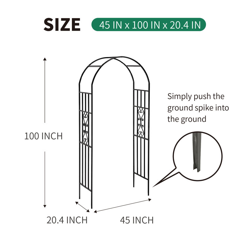 Scendor Garden Arches Arbors, Decorative Arch, Outdoor Iron Arbor, 100. ...