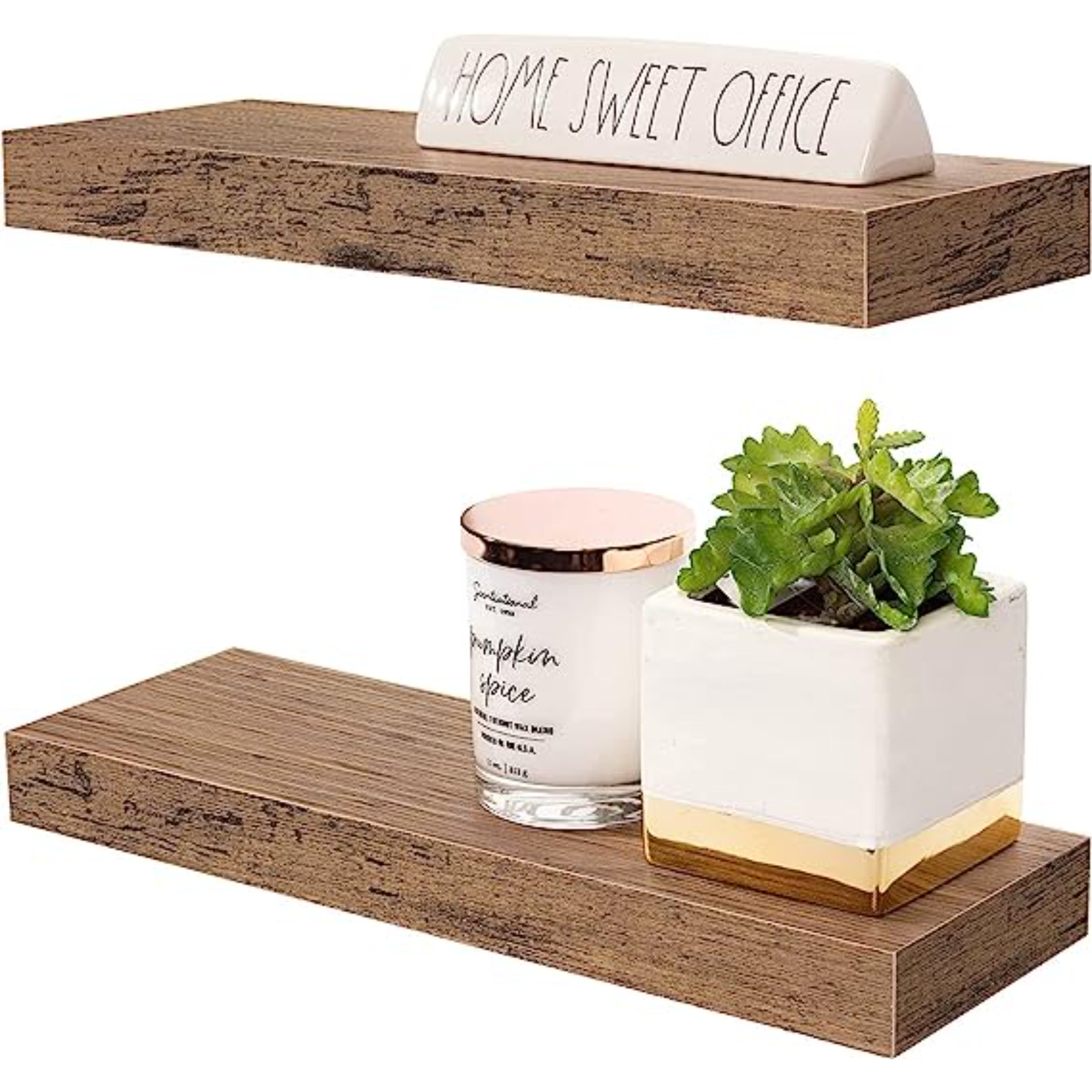 Millwood Pines Tablettes flottantes pour mur - ensemble de 2 tablettes ...
