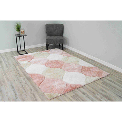 Wrought Studio Modern Arriola Shag Abstract Geometric Rug For Living ...