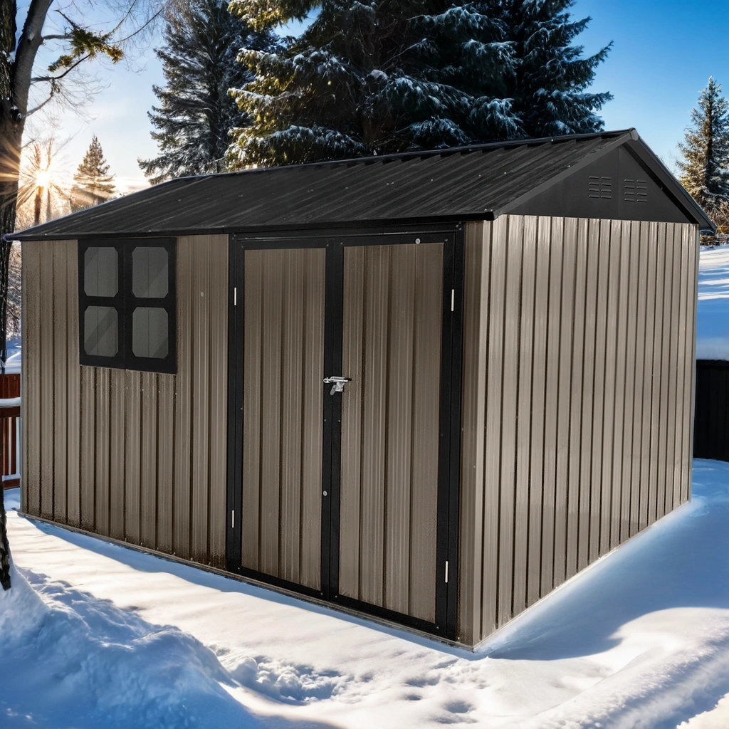 VOLBAL Metal outdoor storage sheds with window 10ftx8ft - Wayfair Canada