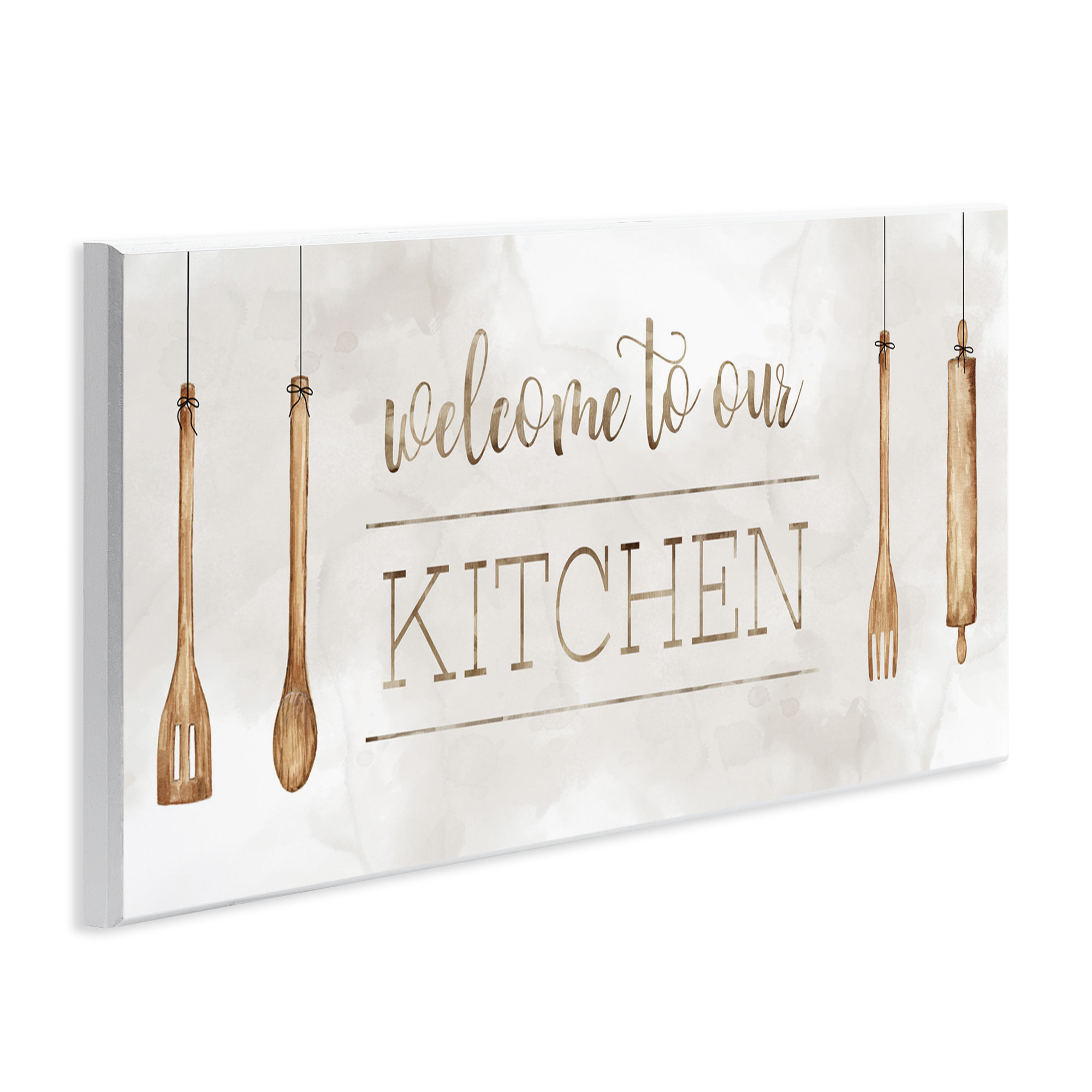 Ophelia & Co. Kitchen Welcome with Utensils Wall Plaque Art, design by Sally Swatland - Wayfair ...