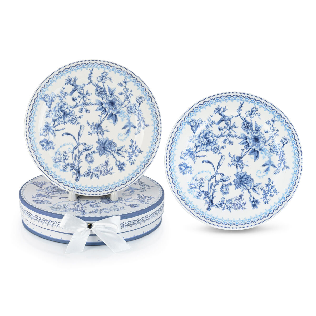 STP-Goods Blue Flowers Cake Plate In Gift Box - Wayfair Canada