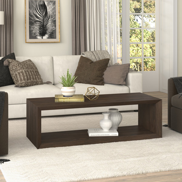 George Oliver Samuelson Faux Wood Coffee Table With Shelf & Reviews ...