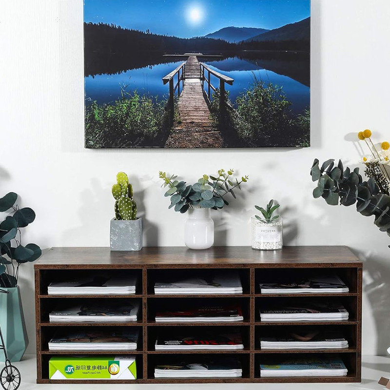 Loon Peak® Mail Sorter Organizer, Wood Countertop Literature Organizer ...