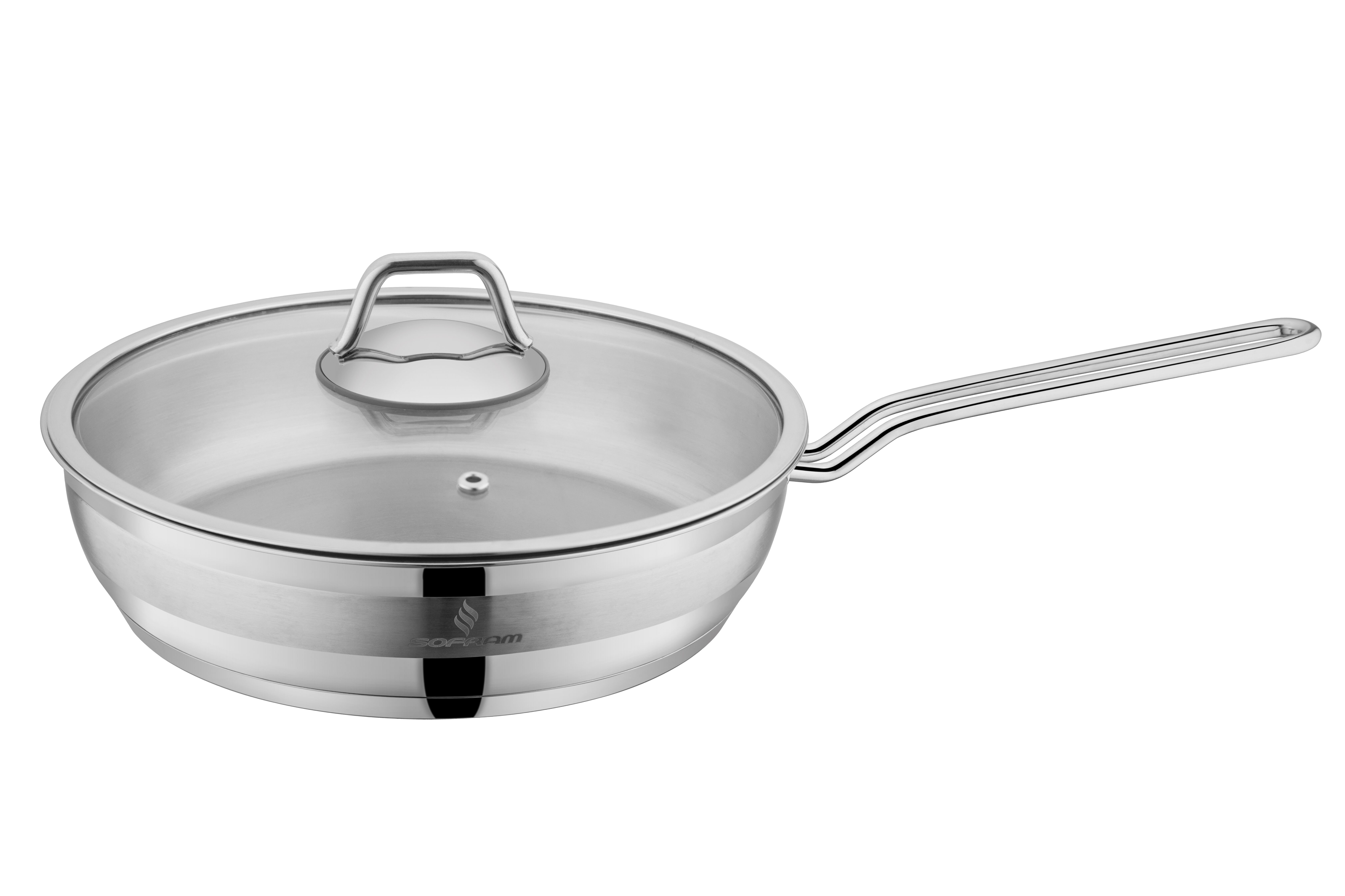 SOFRAM Sofram Stainless Steel (18/10) Non-Stick Frying Pan with Lid ...