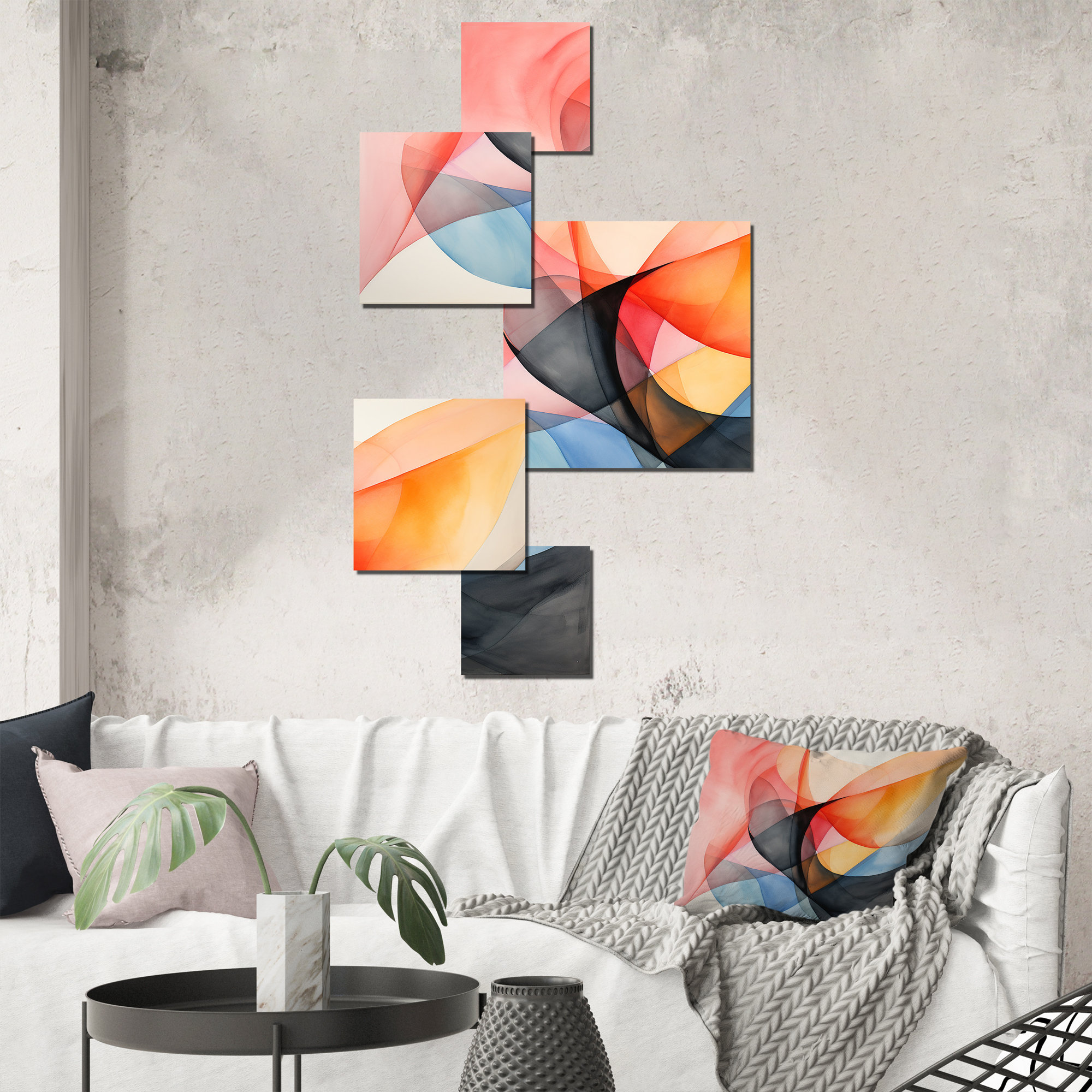 Ivy Bronx Geometric Soft Colors Patterns I - Geometric Square Wall Art ...