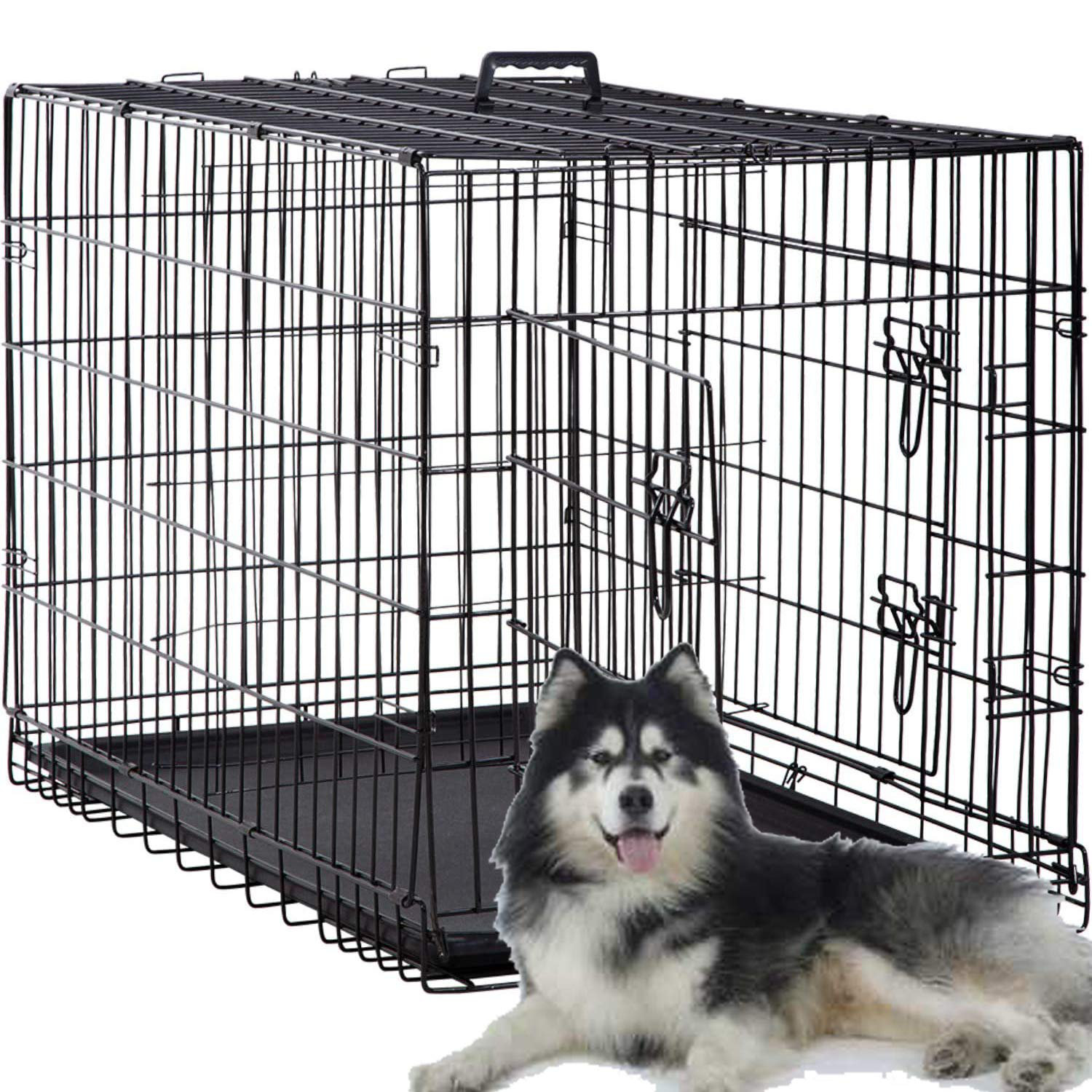 17 Stories 48 Inch Large Dog Crate Dog Kennel Cage Metal Wire Crates ...