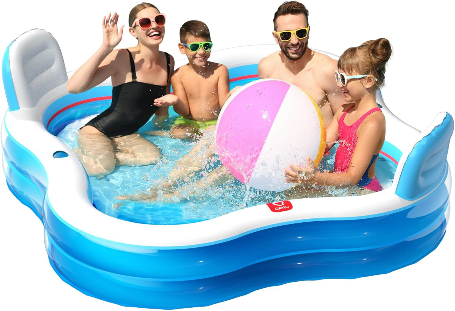 ATC CABINETS Inflatable Swimming Pool, 80x80x27 inches, Blue, for Kids ...