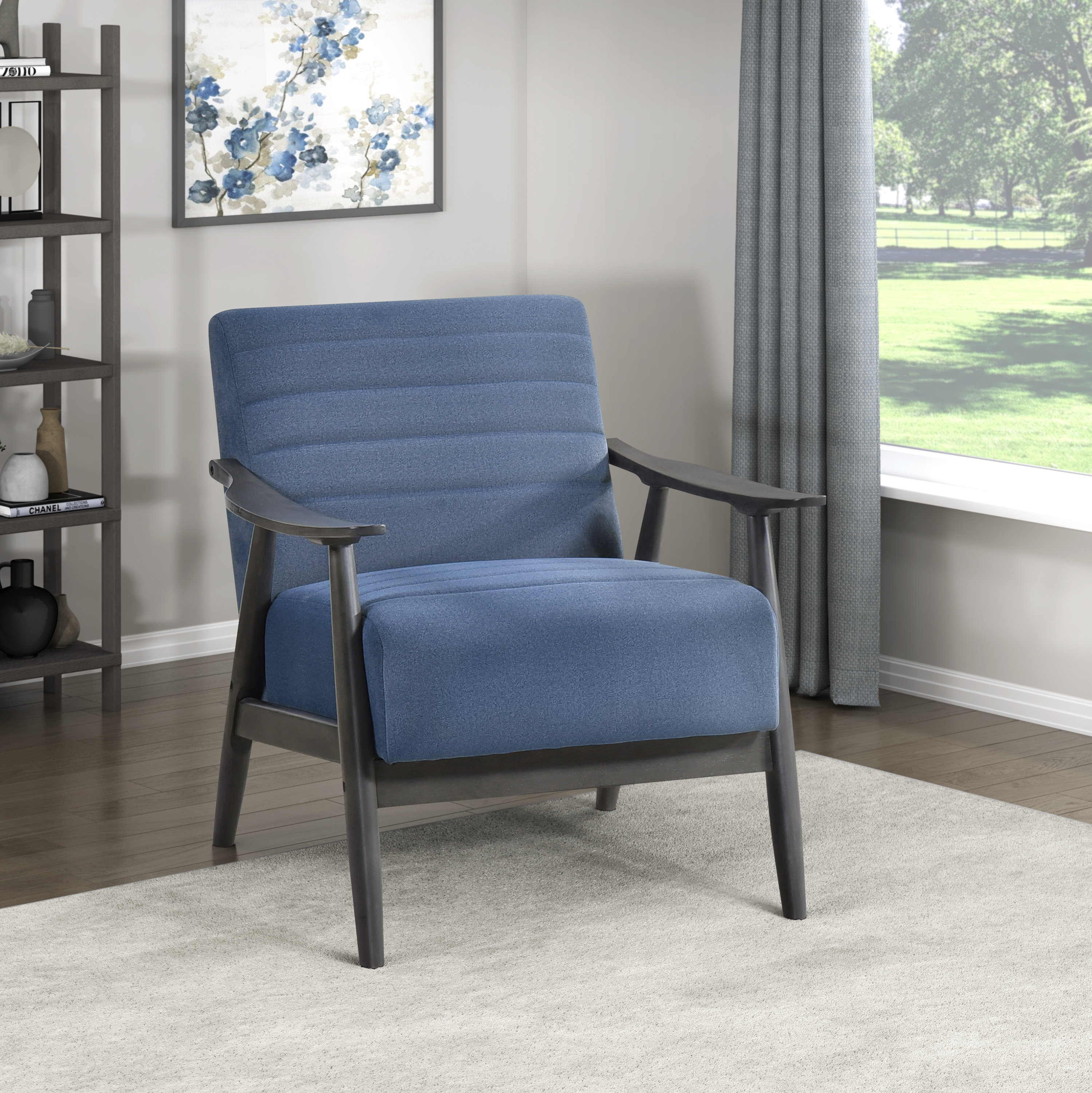 George Oliver Katlan Velvet Upholstered Wood Armchair | Wayfair