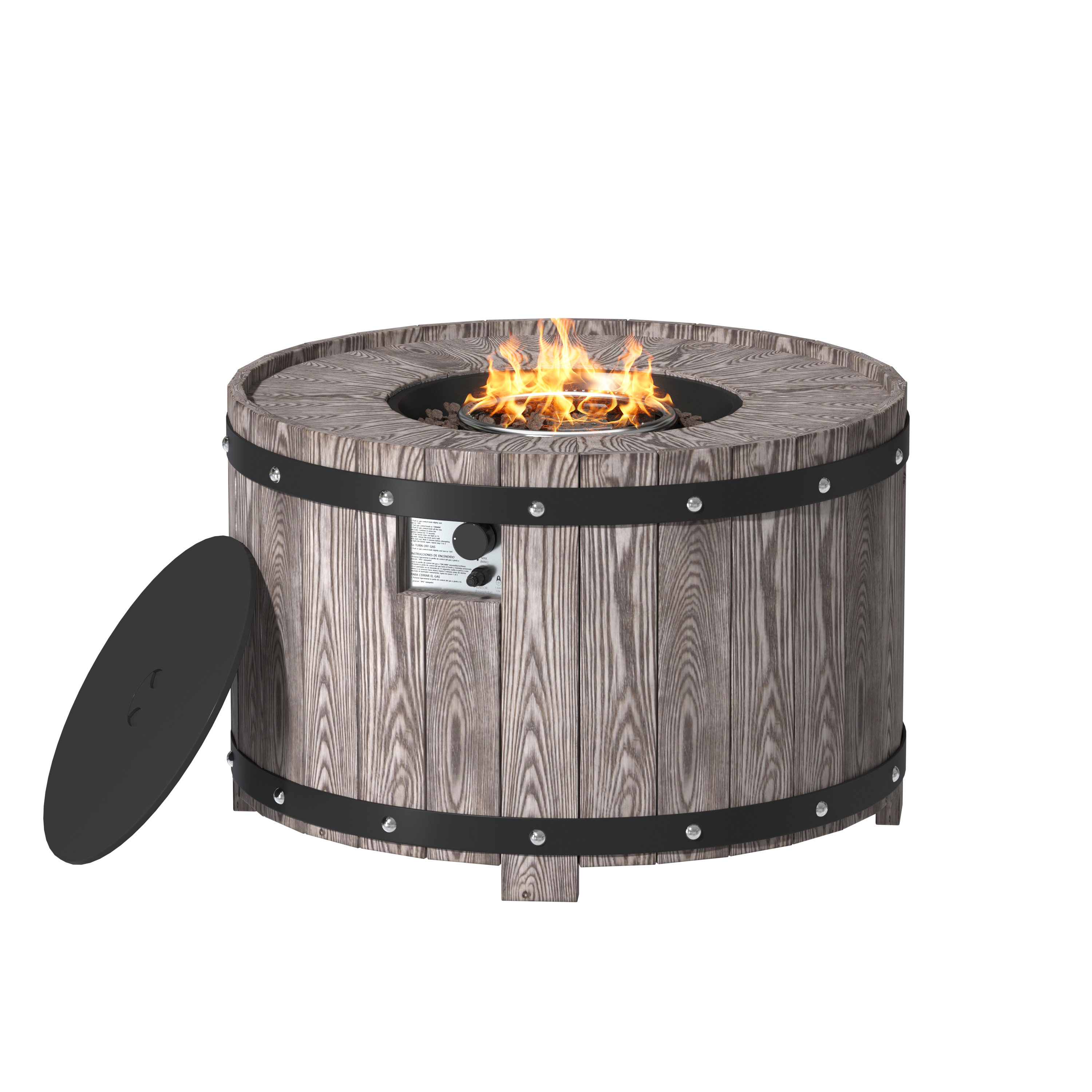 Loon Peak® Fantroy 23.8" H x 36" W Steel Propane Outdoor Fire Pit With ...