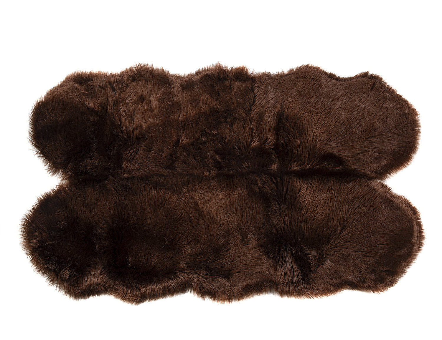 Walk On Me Quad Pelt Faux Fur Washable Brown Area Rug - 3' x 5' | Wayfair