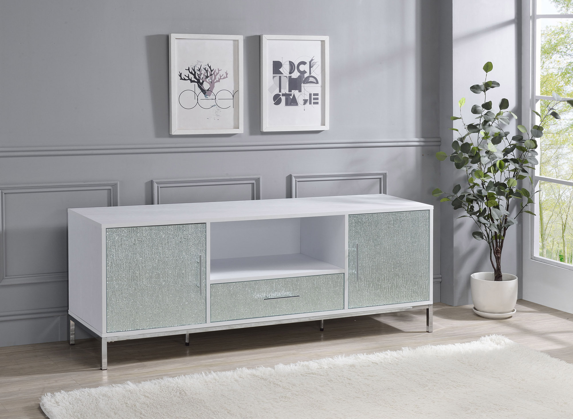 Ebern Designs Mirage - TV Cabinet - White | Wayfair