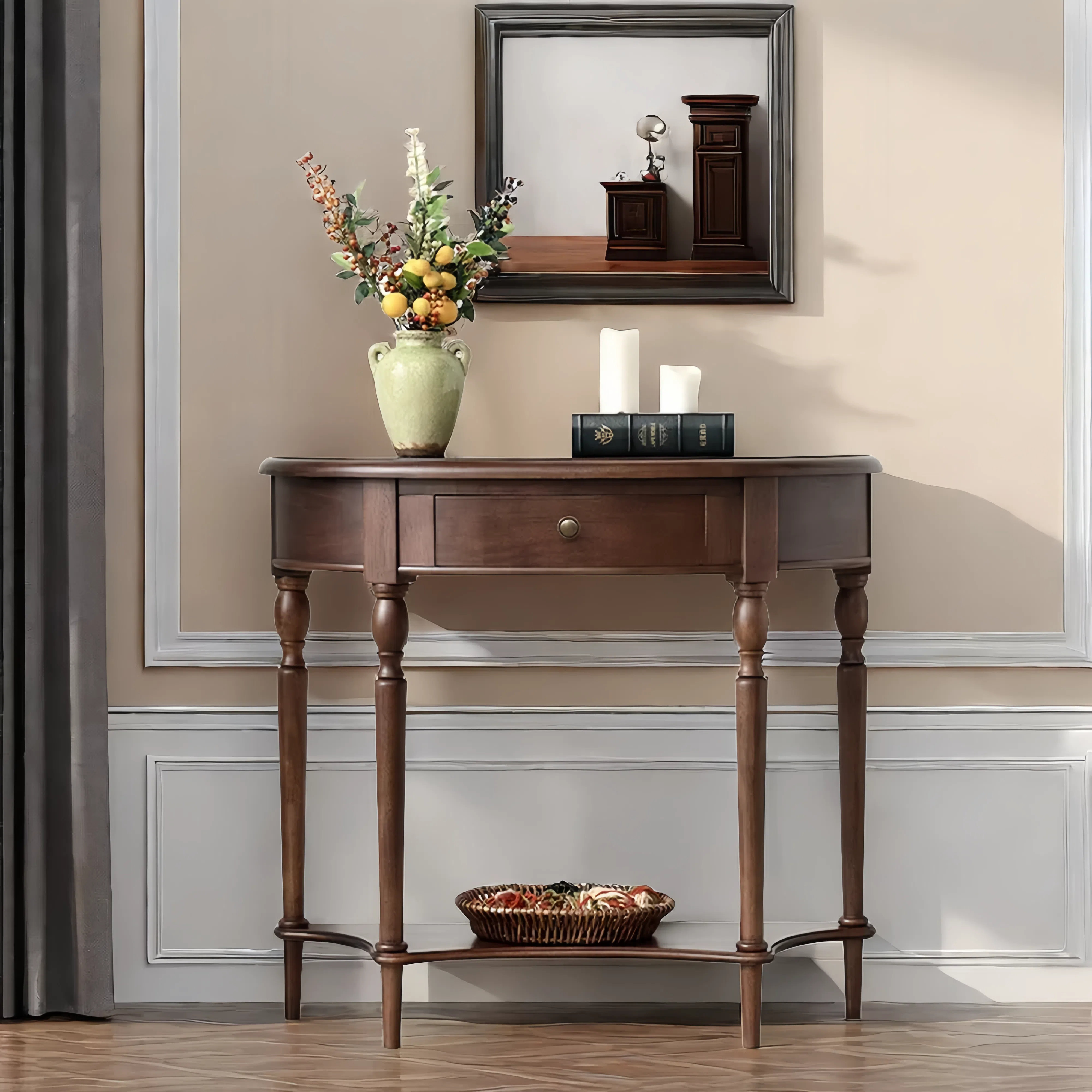 LIZIYE American Country Solid Wood Entryway Table | Wayfair