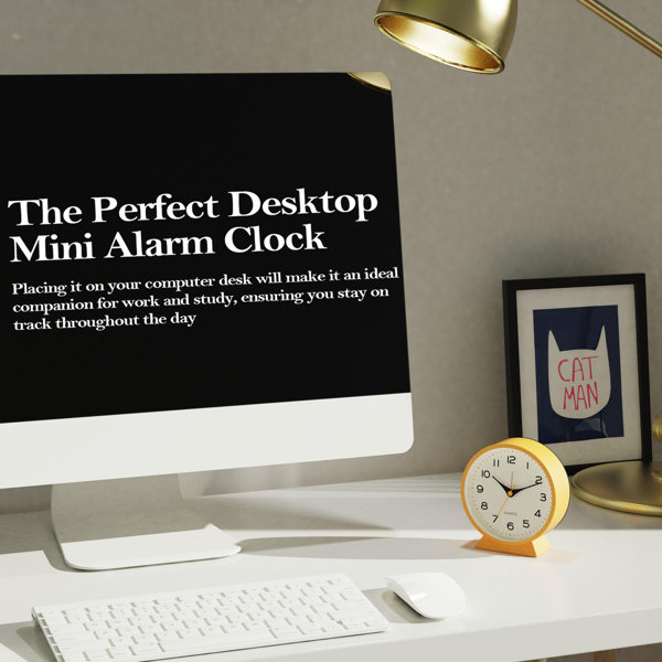 Latitude Run® 4.5" Analog Alarm Clock,Small Retro Desk Clock Battery ...