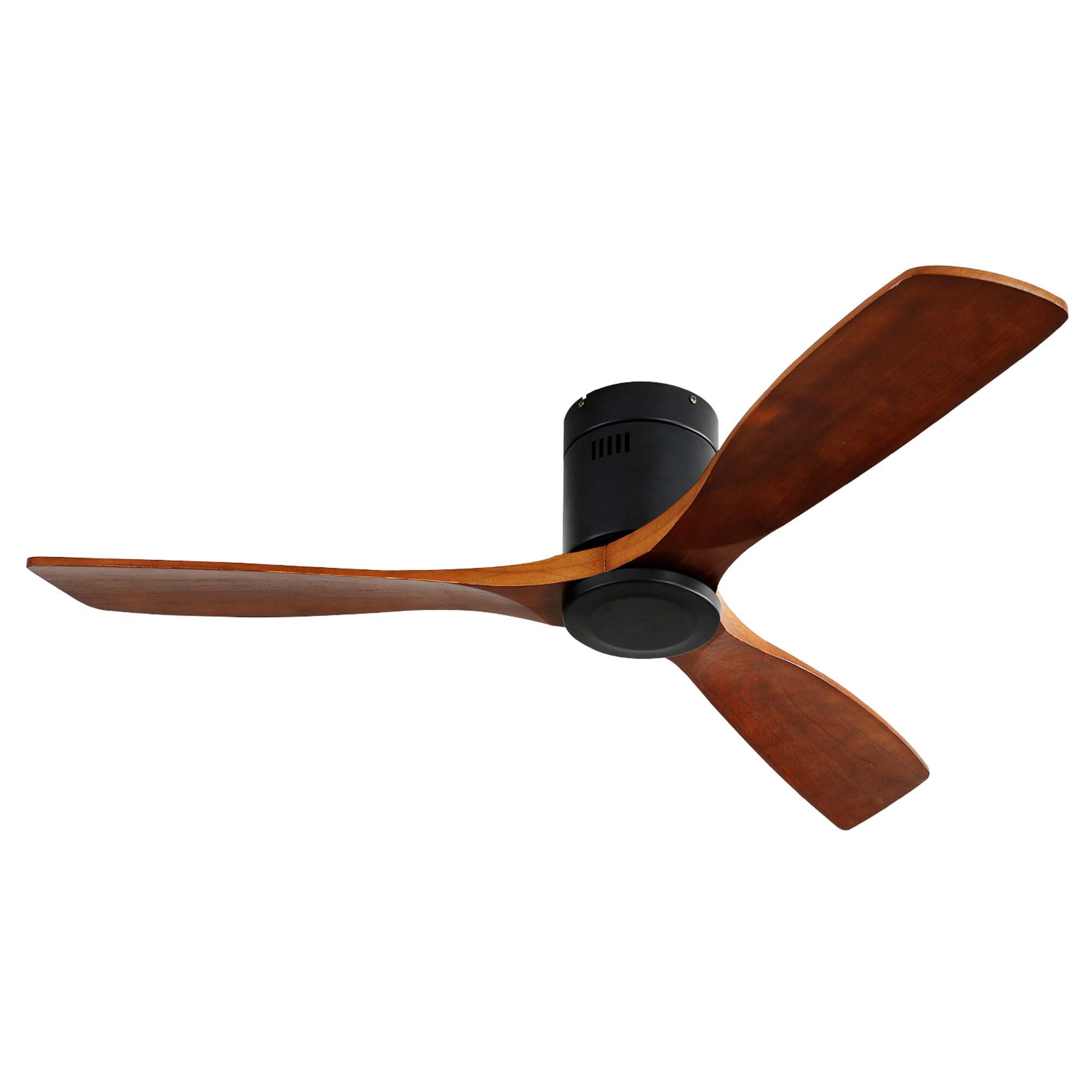 George Oliver 52 Inch Low Profile Ceiling Fan DC 3 Carved Wood Fan ...