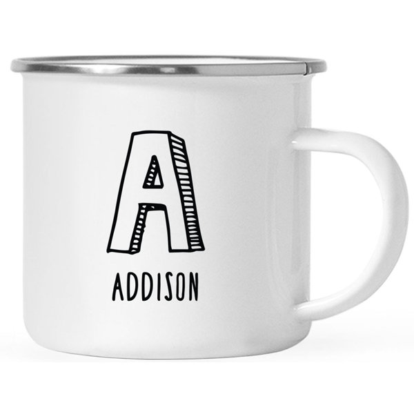 Trinx Custom Monogram Initial Coffee Mug Letters A-Z, Monogram Custom ...