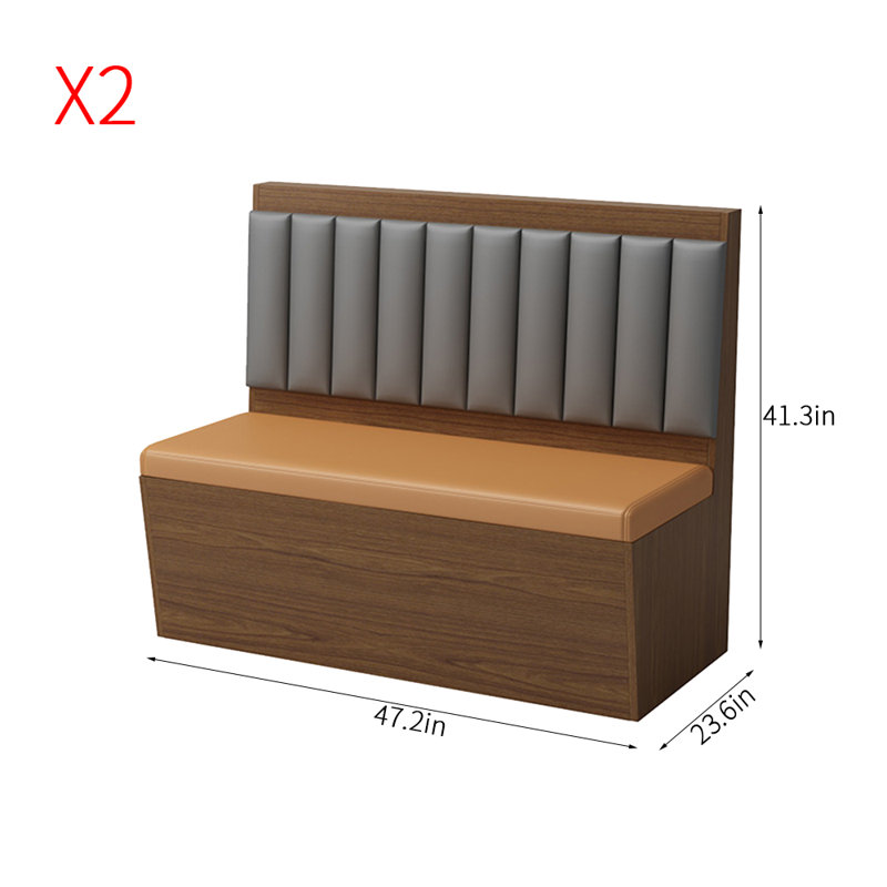 Canadian Linen Vintage Simple Restaurant Bench Faux Leather Upholstered ...