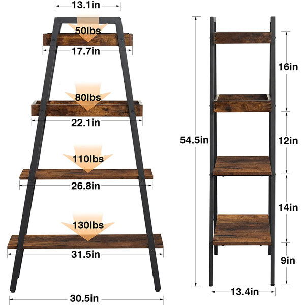 17 Stories Liscomb 54.5" H x 13" W x 10" D 4 Tier Modern Storage ...
