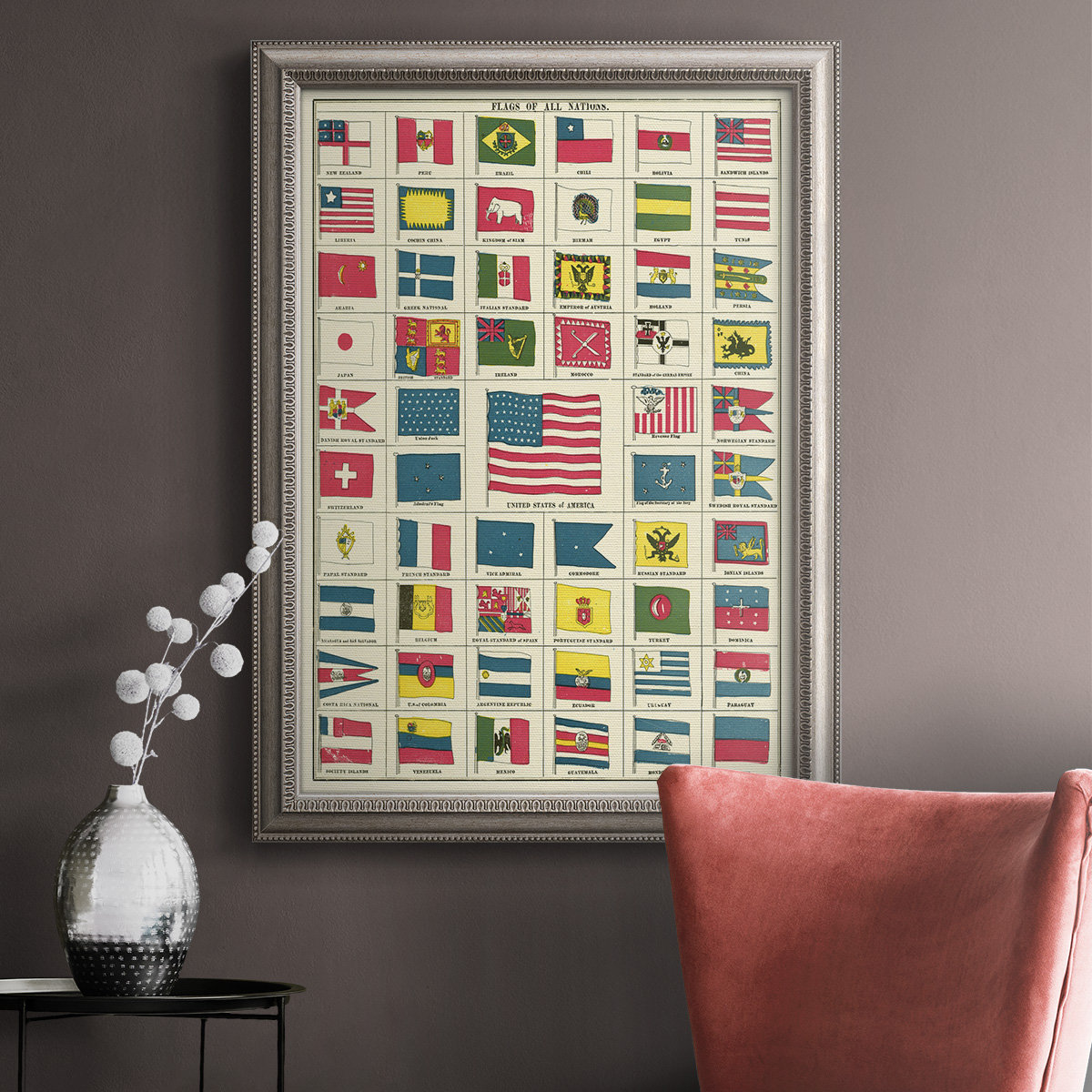 Winston Porter Flags of All Nations III - Picture Frame Print on Canvas ...