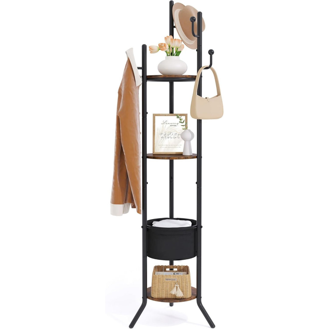 Latitude Run® Coat Rack Freestanding,Heavy Duty Coat Tree With Umbrella ...