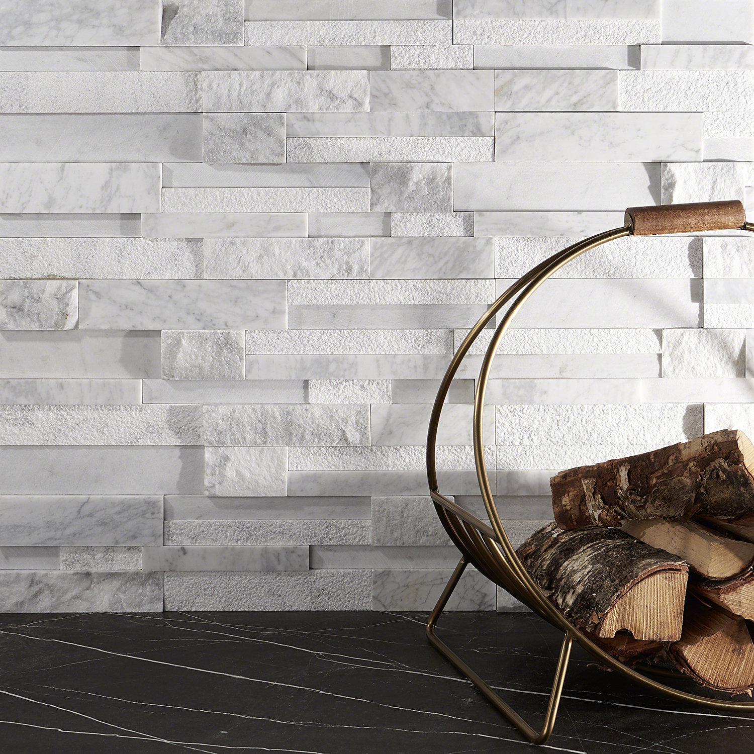 Bond Tile Mountainstone Random Sized Marble Linear Mosaic Wall Tile | Wayfair