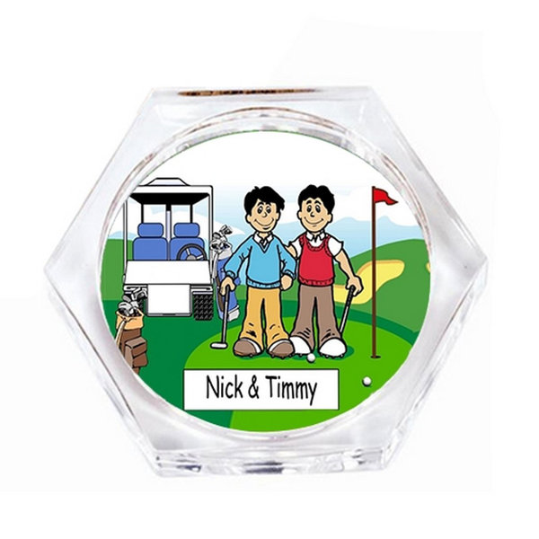 Printed Perfection Personalized Golfing Friends - Male & Male Drink ...