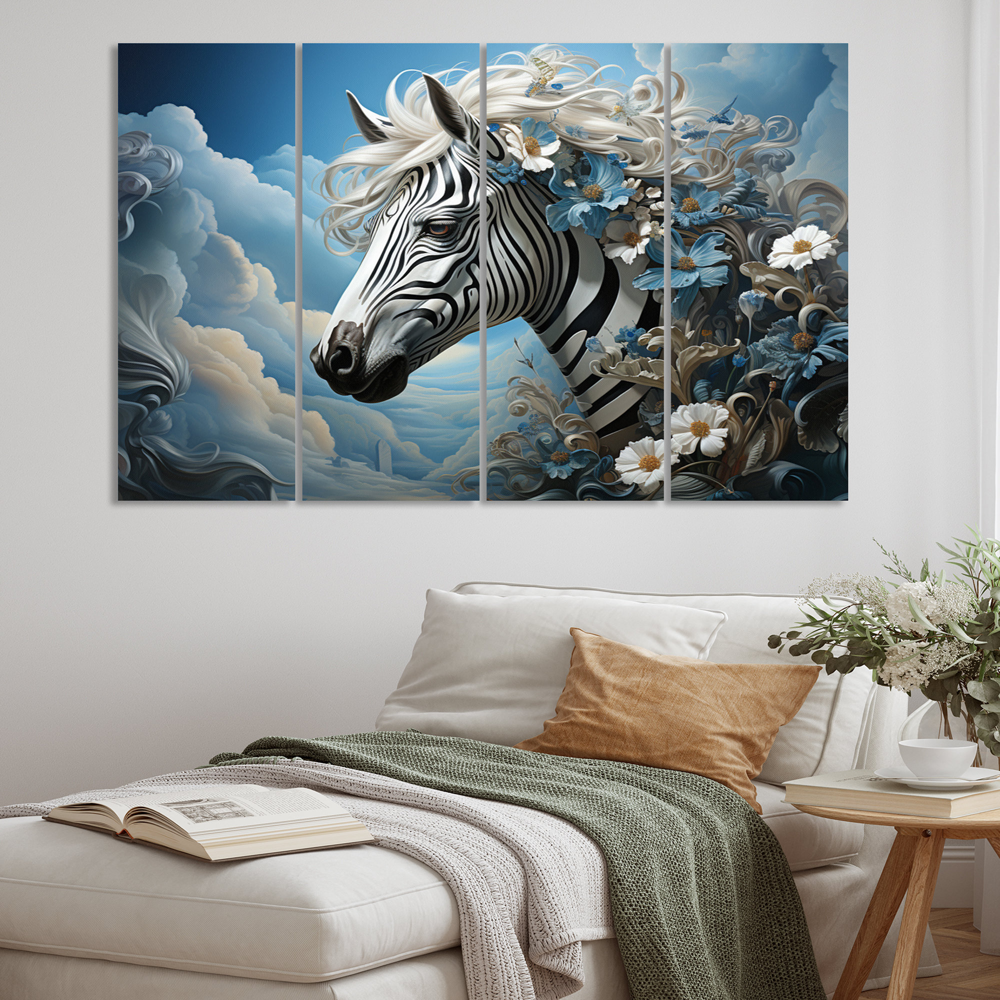 Dakota Fields Surreal Zebra Dreams I On Canvas 4 Pieces Print | Wayfair