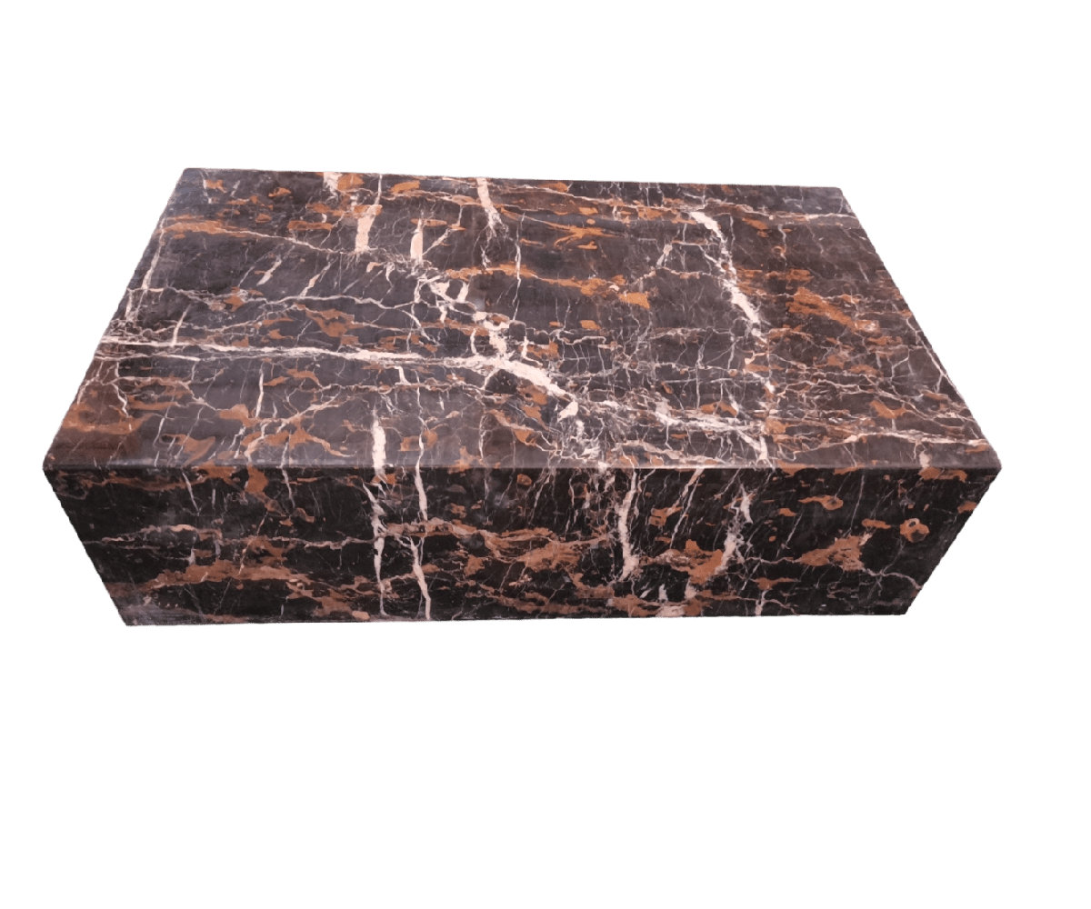 BETACH Genuine Marble Block Coffee Table - Portoro Gold Marble | Wayfair