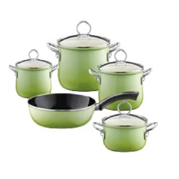 Riess Kelomat Smaragd 9 - Piece Enamelware Cookware Set | Wayfair.co.uk