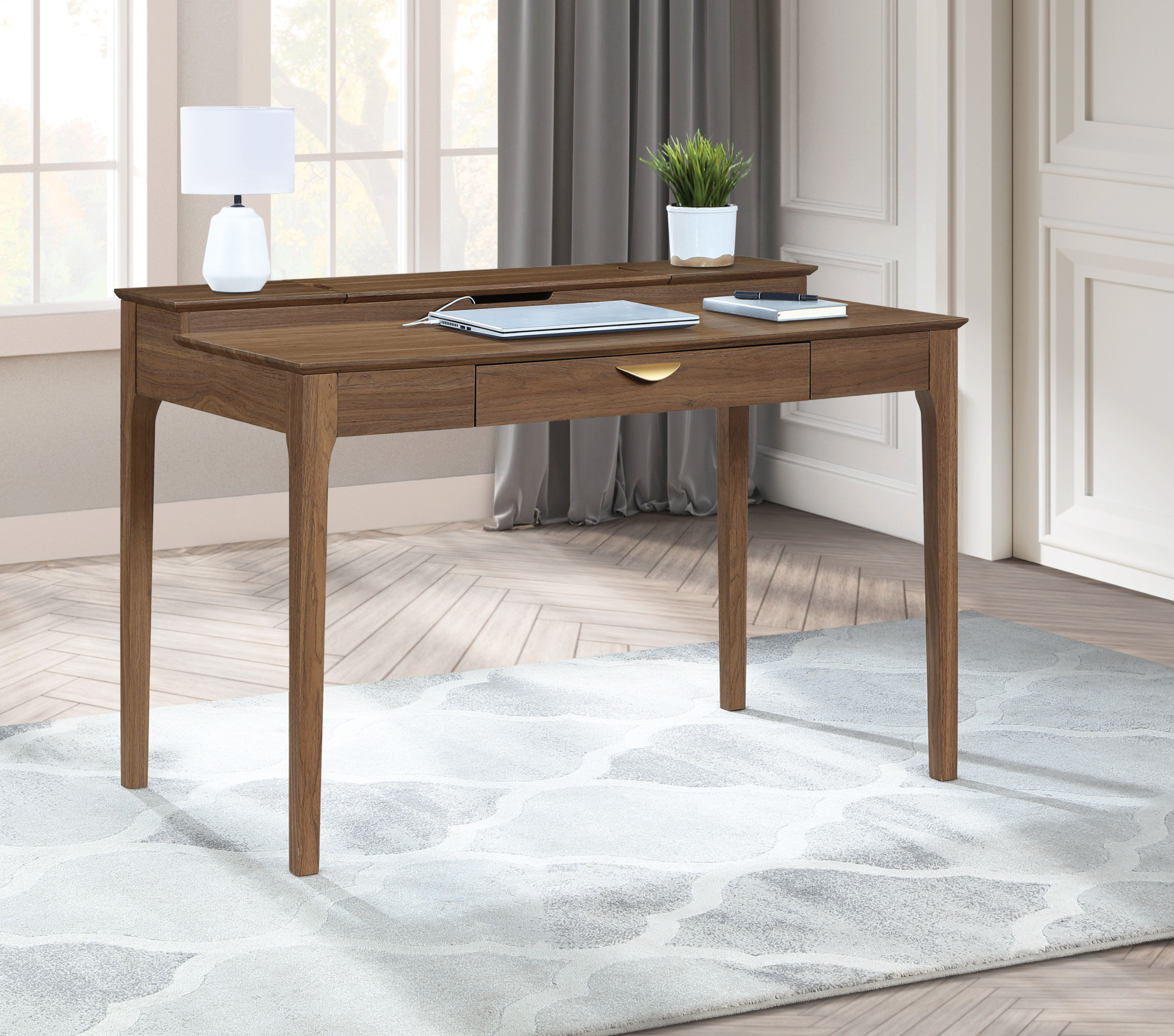 Latitude Run® Angelina Desk with Shelf Storage Hutch - Wayfair Canada