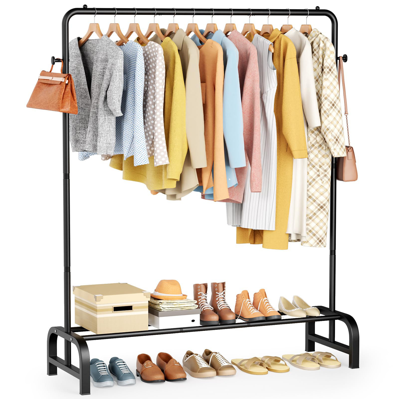 Rebrilliant Clothes Hanger With Storage Rack, Metal Hanger For Hanging ...
